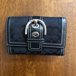 Coach | Bags | Coach Black Small Wallet With Signature C Design | Poshmark